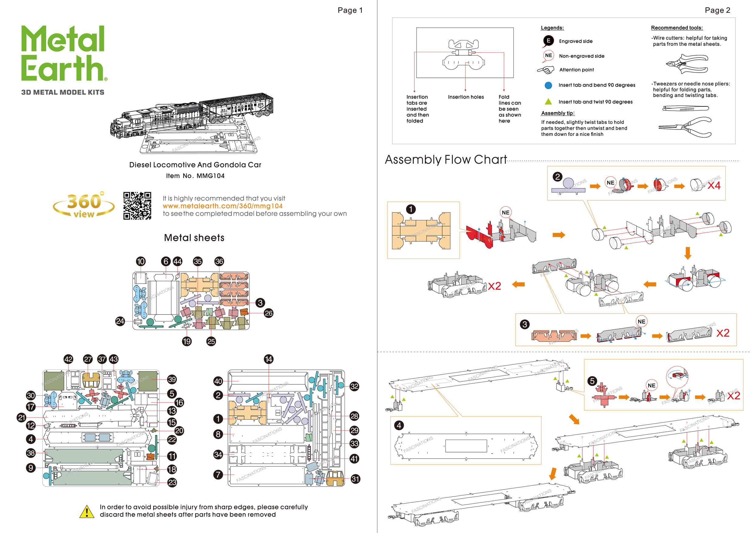 Metal Earth Vehicle Freight Train Set Model 3D Laser Cut Metal Models ...