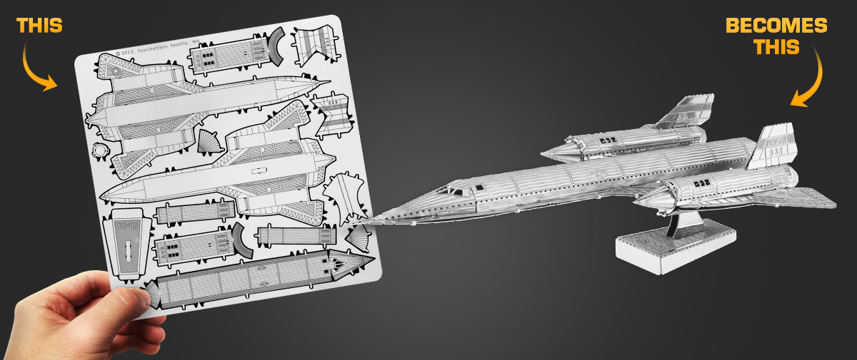 Metal Earth SR-71 Blackbird 3D Laser Cut Flight Miniature Model Kits ...
