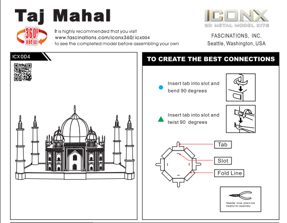 Innovatoys :: Metal Earth Iconx Taj Mahal 3D DIY Miniature Famous ...